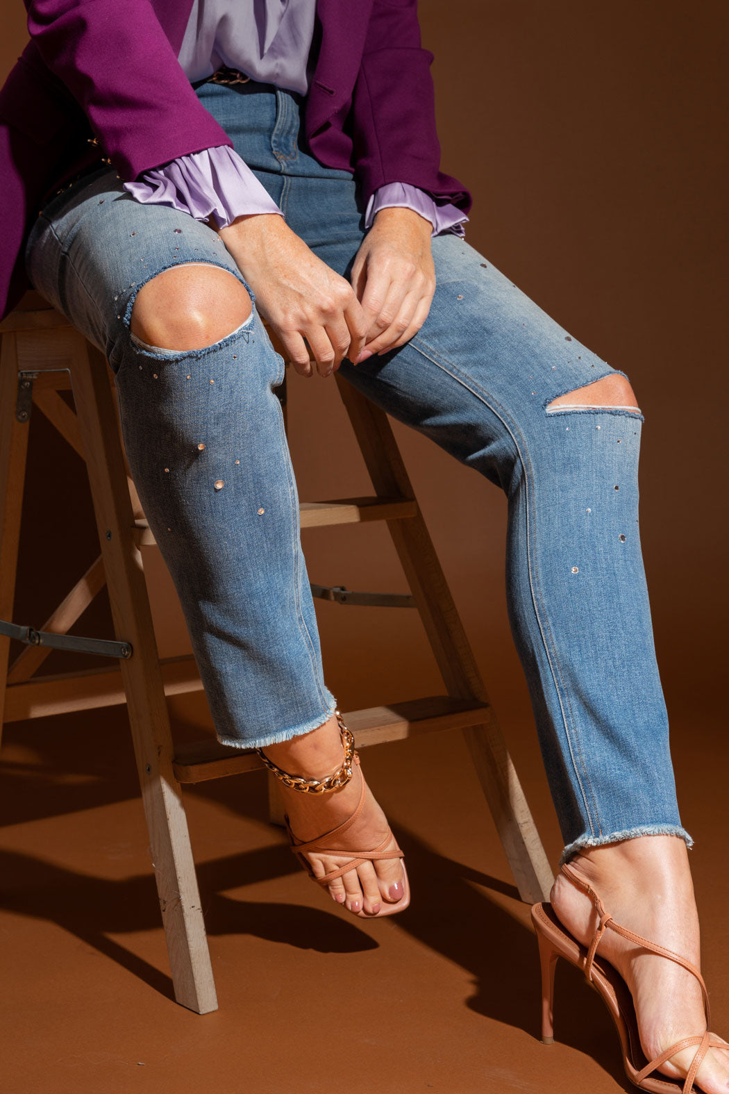 Mid Denim Diamante Jean – Motto AU