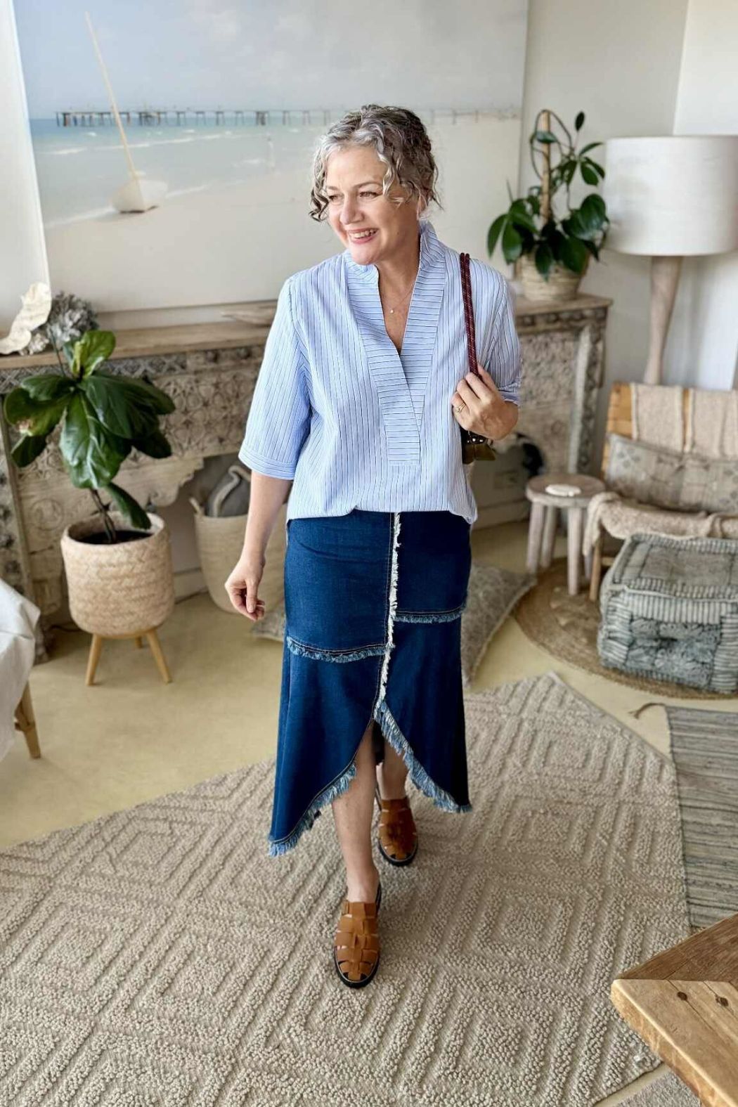 Blue Stripe Milan Blogger Shirt – Motto AU