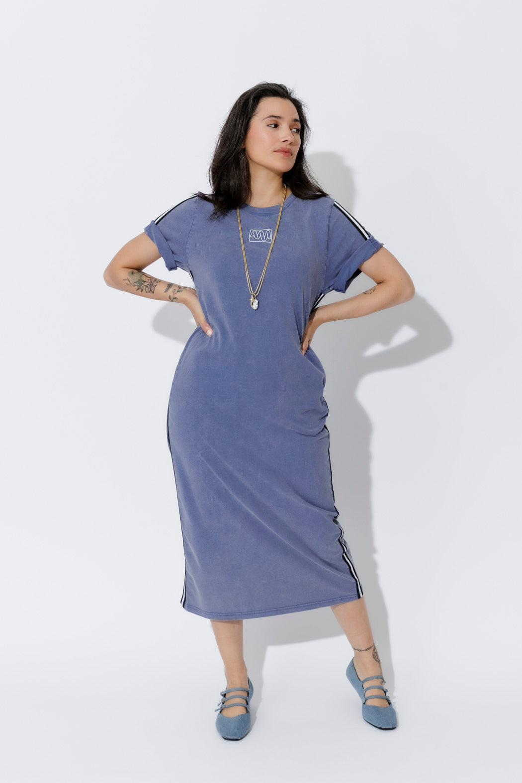 Indigo Washed Cotton Sport Dress – Motto AU