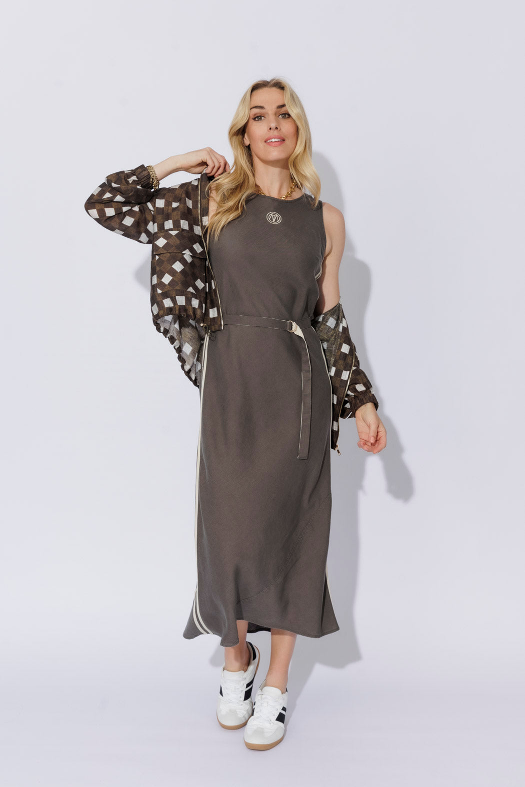 Pewter Washed Linen Bias Dress – Motto AU