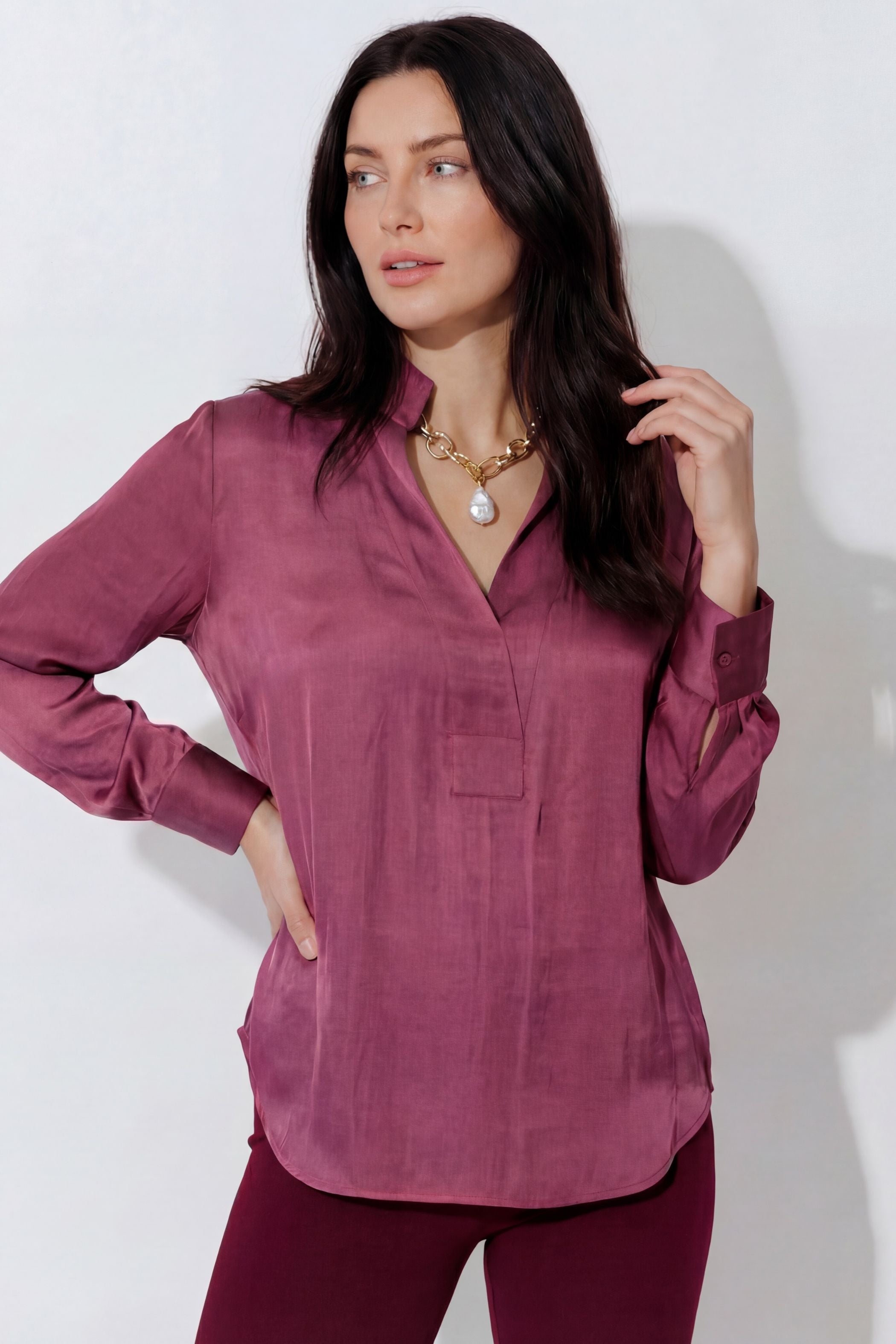 Deep Rose Glow Milan Blogger Shirt – Motto AU