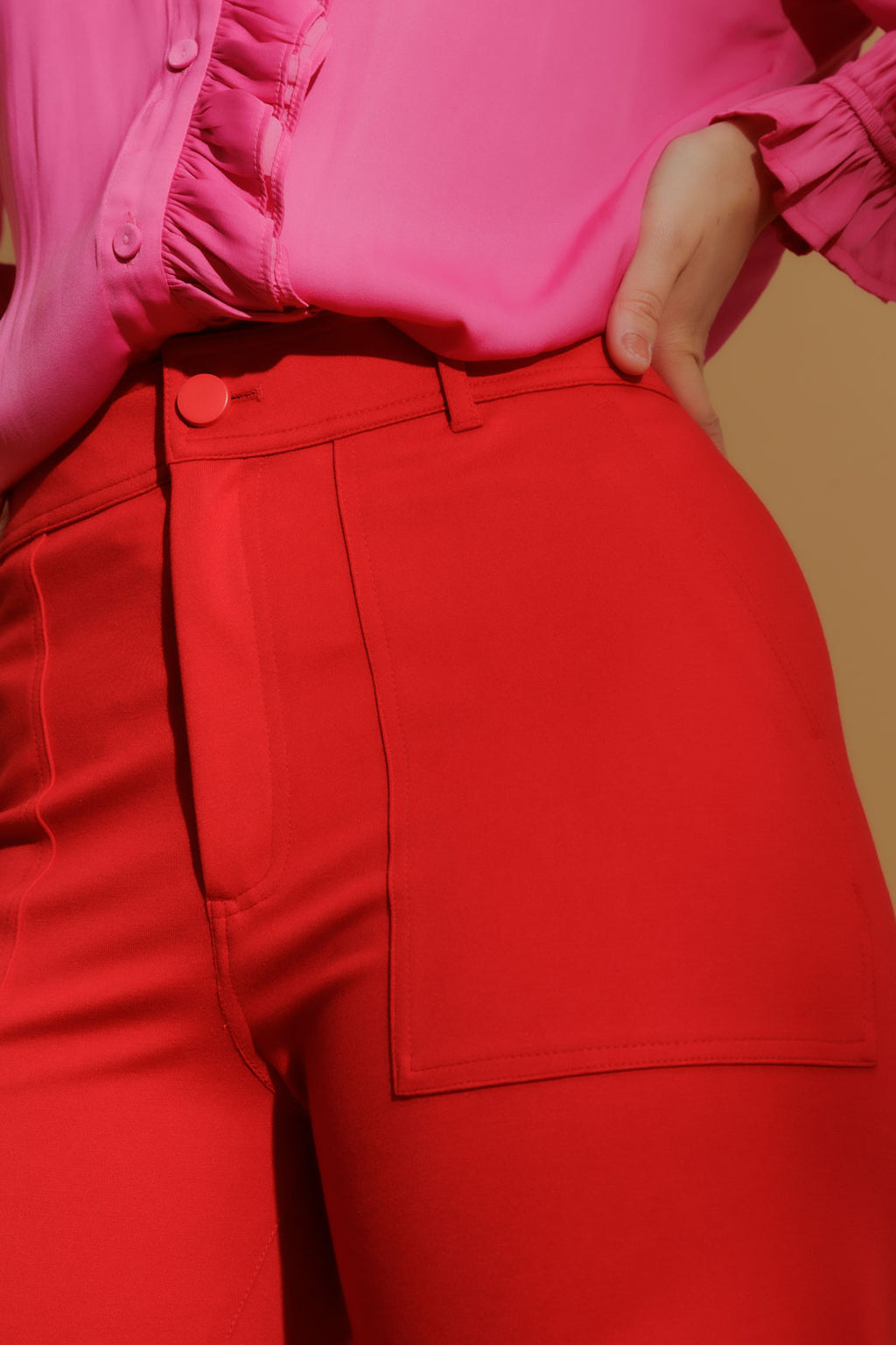 Red Ponte Pocket Pant – Motto AU