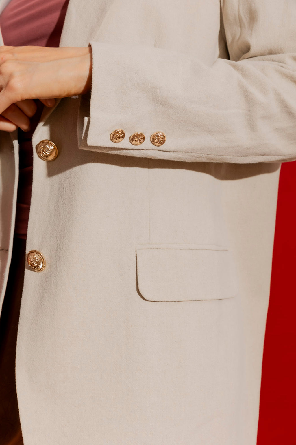 Natural Sandwashed Linen Oversized Blazer – Motto AU