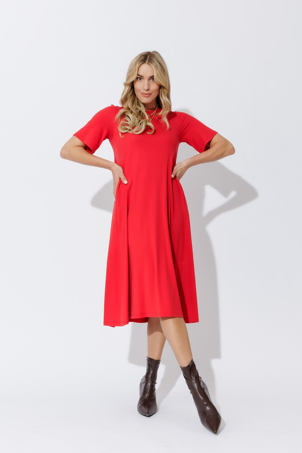 Red Tencel Bella Dress – Motto AU